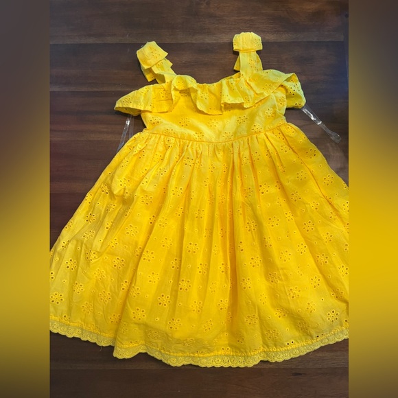 Cynthia Rowley | Dresses | New 4t Girls Dress Yellow Eyelet Open ...